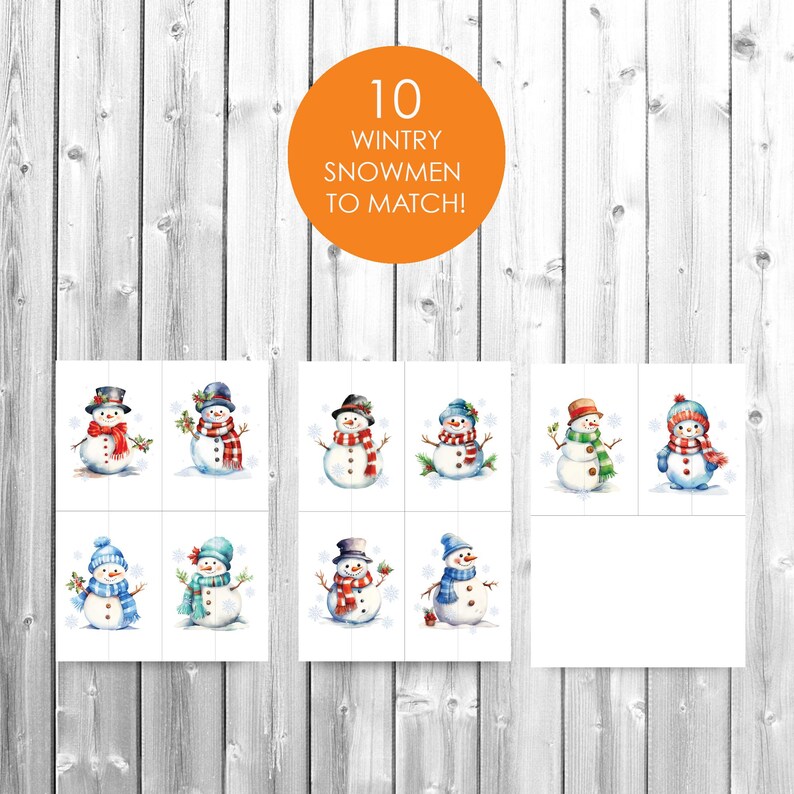 Winter Snowman Symmetry Matching Puzzle Game for Preschool - Etsy UK