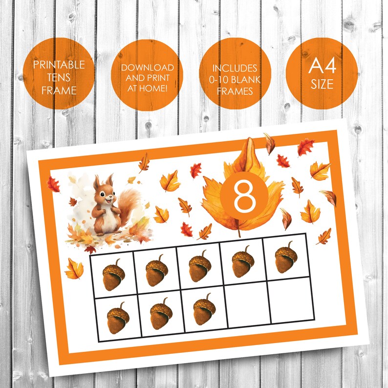 Tens Frame Numbers Early Years Maths Counting Flash Cards Number Cards ...