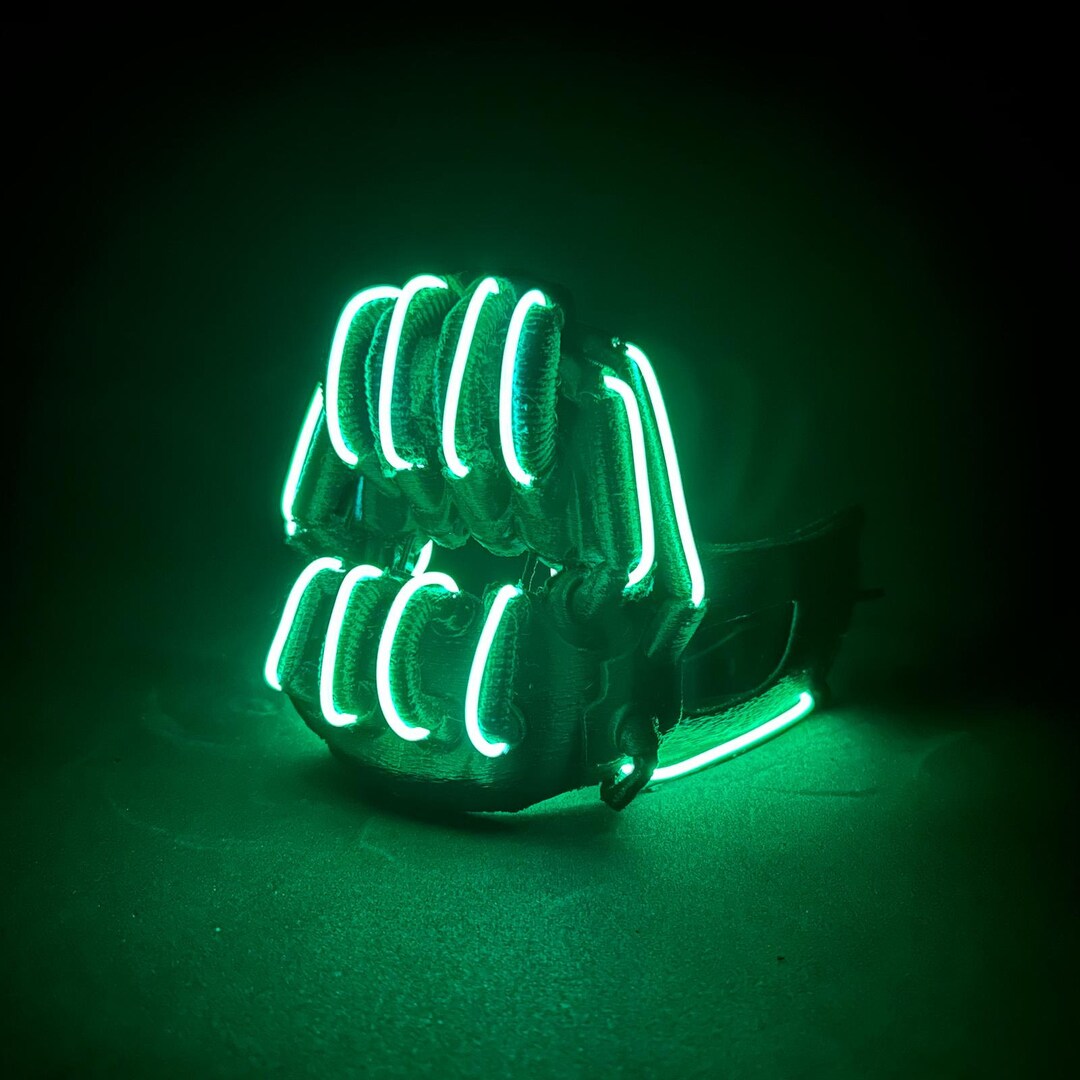Sound Activated Green Steampunk Light-up Mask - Neon Green Lighted-up ...