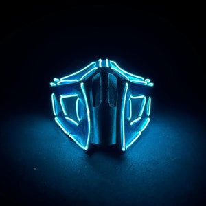 Blue Ninja Light-up Mask - Rave Mask - Ninja Mask - Fighter Mask ...