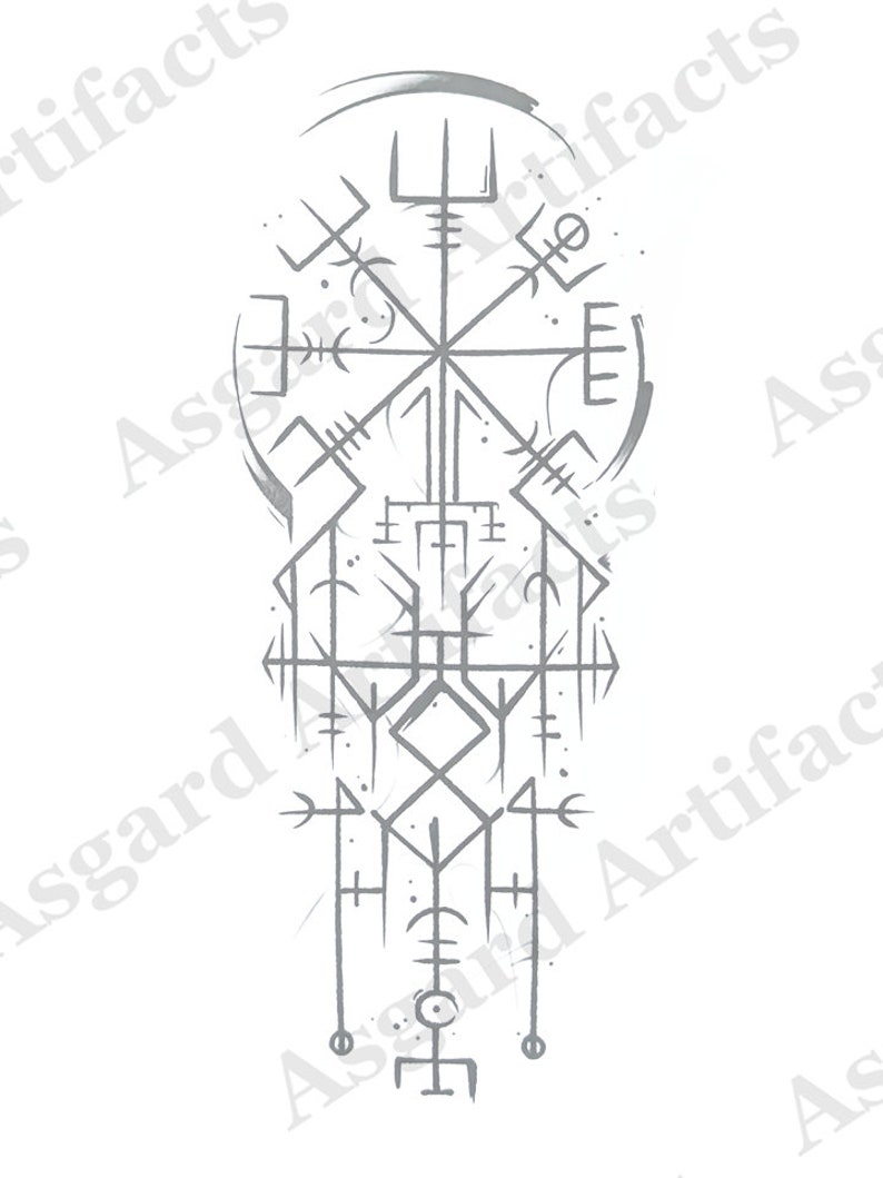 Vegvisir "viking Compass" Tattoo Design Instant Digital L Download ...
