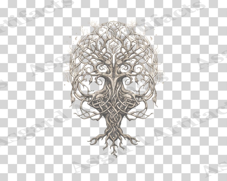 Yggdrasil Tattoo Design Instant Digital Download | Transparent ...
