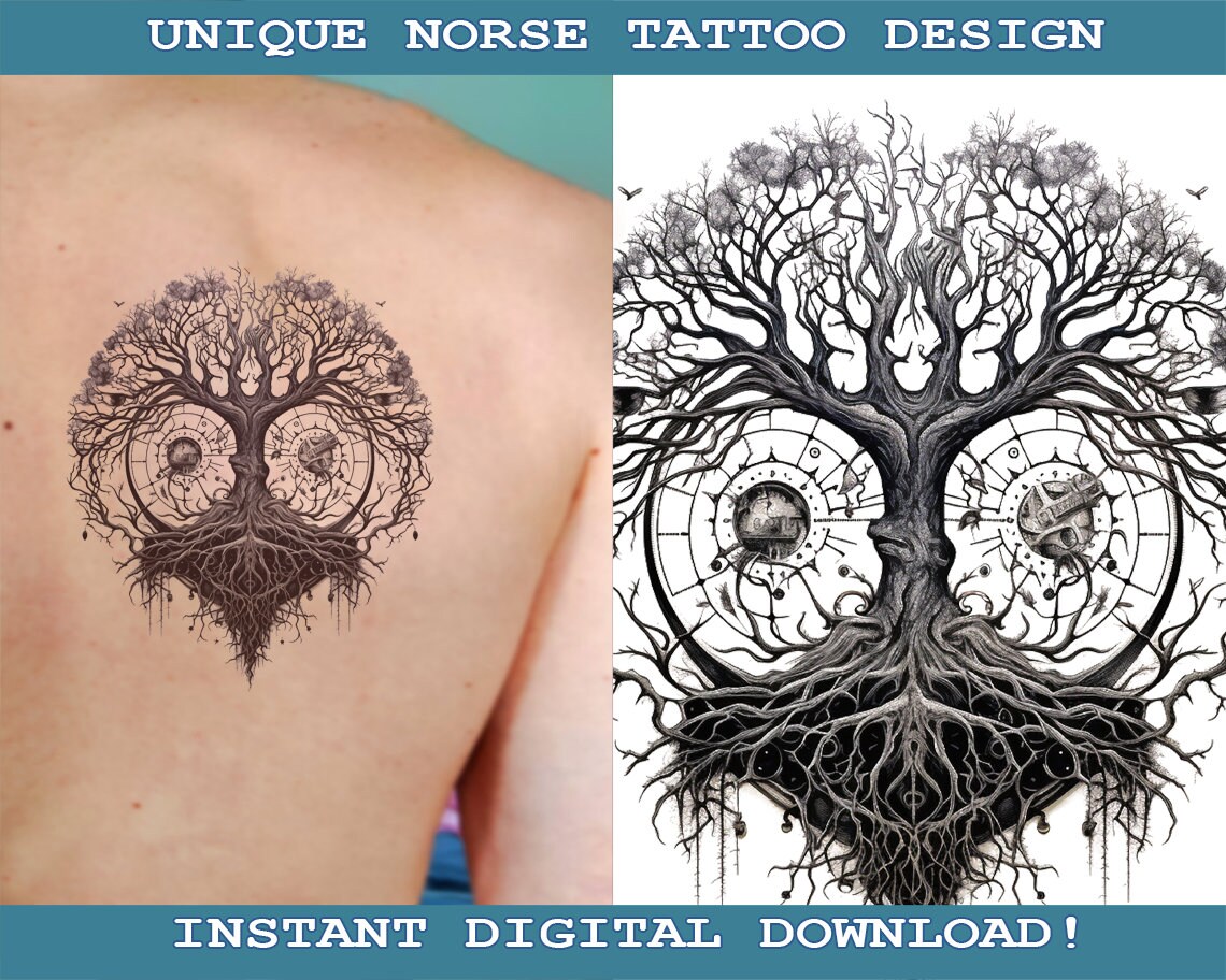 Yggdrasil Tattoo Design Instant Digital Download | Transparent ...