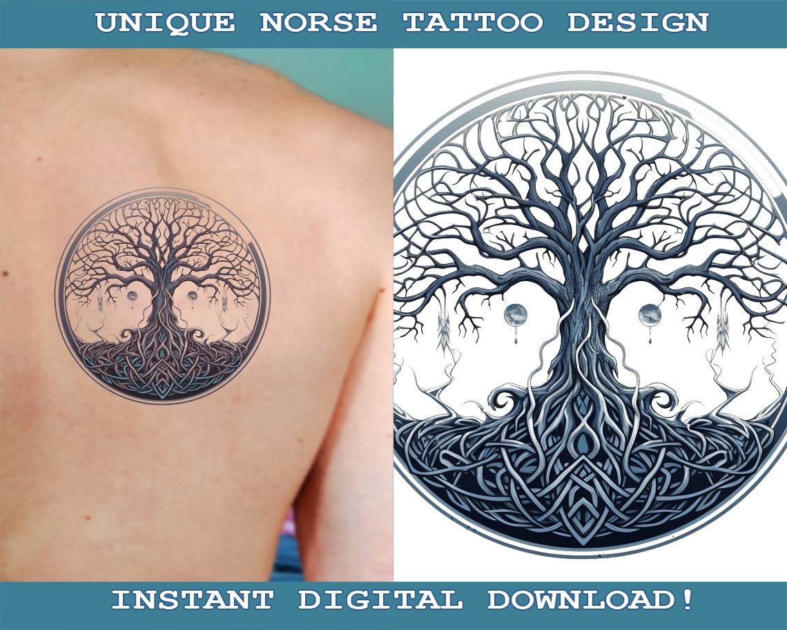 Yggdrasil Tattoo Design Instant Digital Download Transparent - Etsy