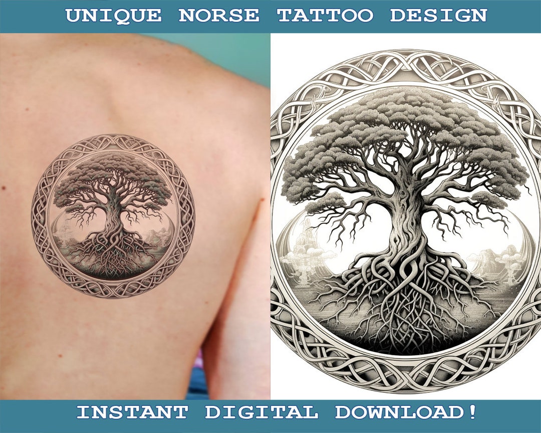 Yggdrasil Tattoo Design Instant Digital Download Transparent Background ...