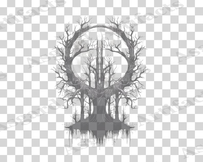 Yggdrasil Tattoo Design Instant Digital Download | Transparent ...
