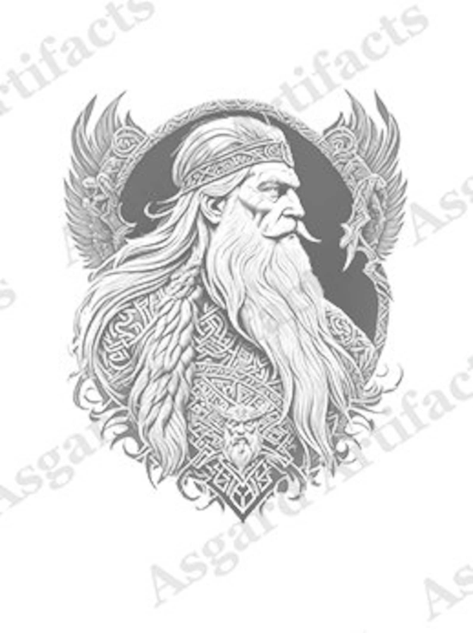 Odin Tattoo Design Instant Digital L Download | Norse Mythology ...