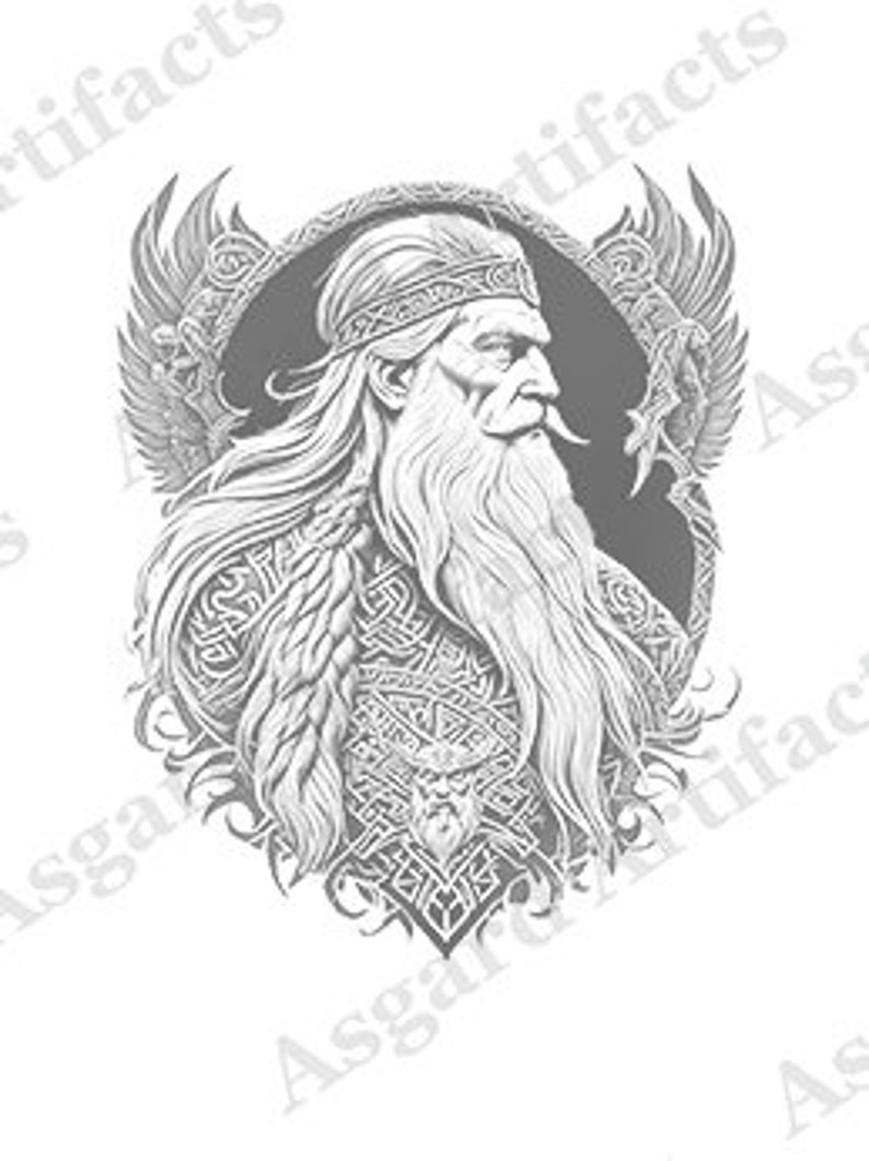 Odin Tattoo Design Instant Digital L Download | Norse Mythology ...
