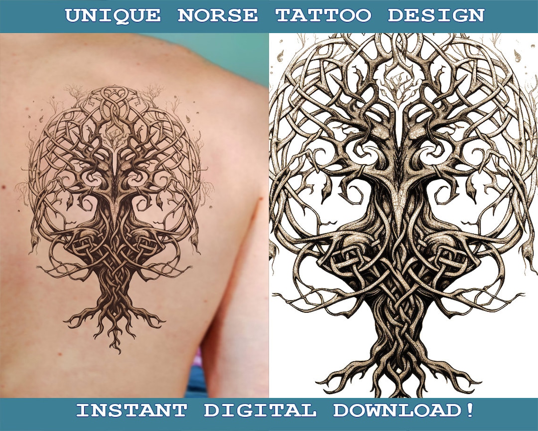 Yggdrasil Tattoo Design Instant Digital Download | Transparent ...