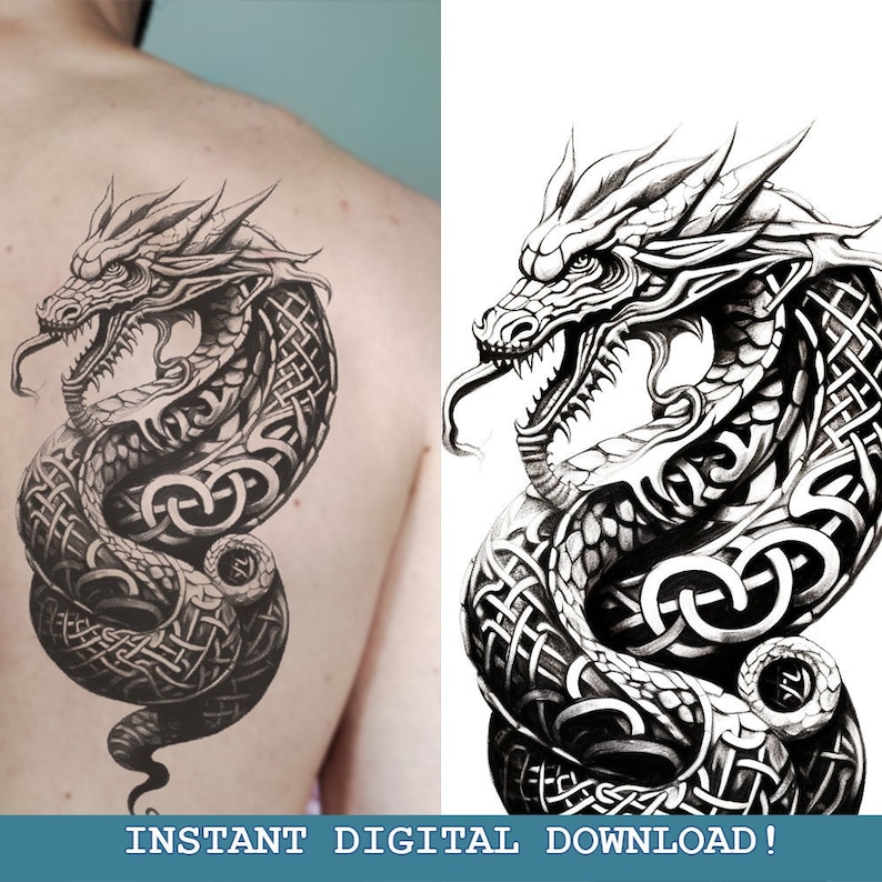 Jormungandr the Midgard Serpent Tattoo Set of 8 Instant Digital ...