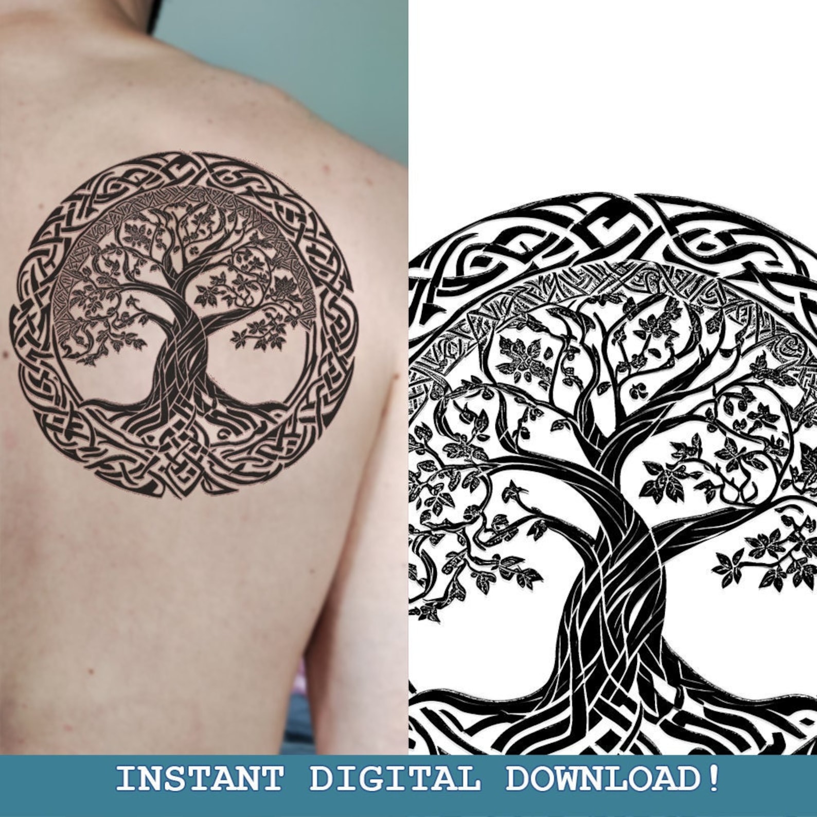 Yggdrasil Tribal Tattoo Design Instant Digital L Download | Norse ...