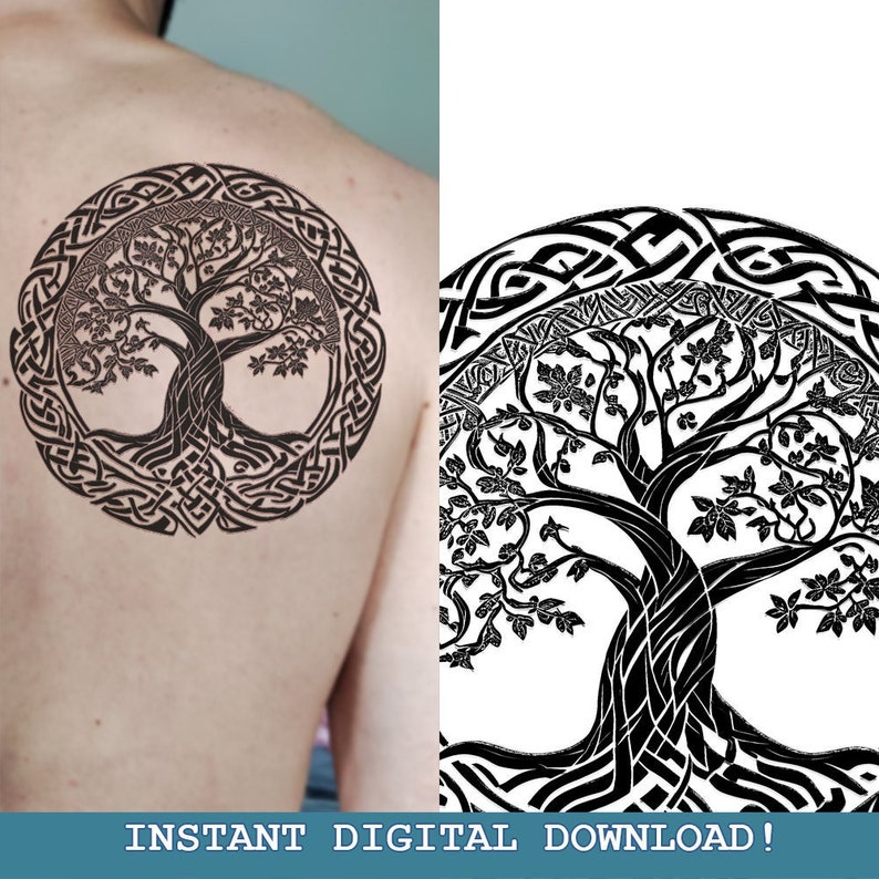 Yggdrasil Tribal Tattoo Design Instant Digital L Download | Norse ...