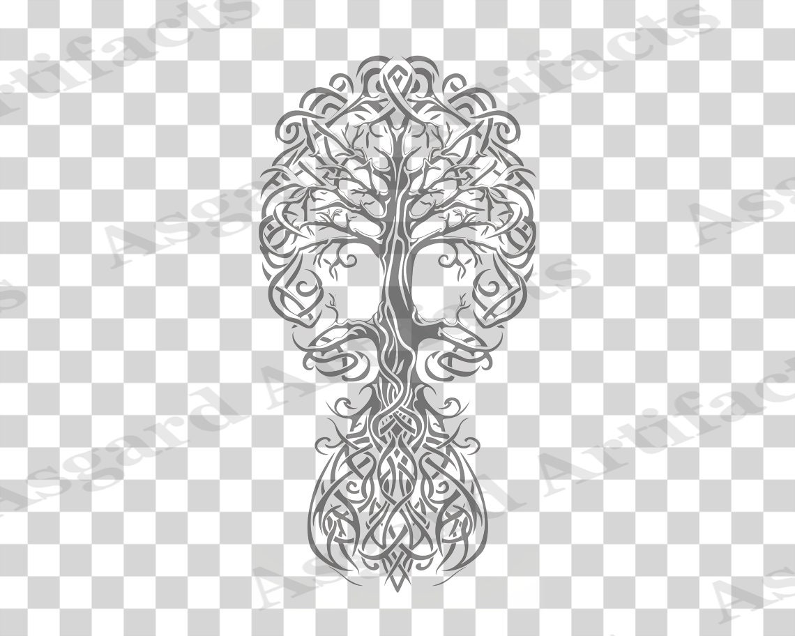 Yggdrasil Tattoo Design Instant Digital Download | Transparent ...