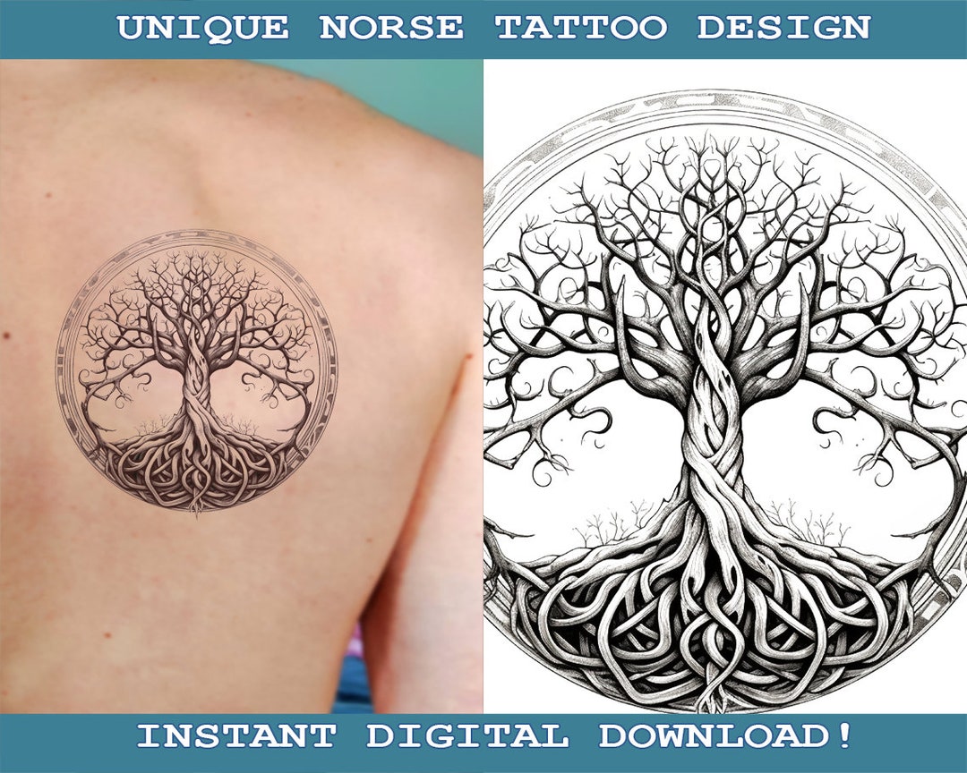 Yggdrasil Tattoo Design Instant Digital Download | Transparent ...