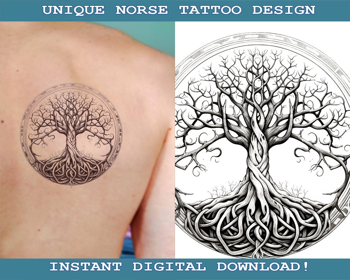 Yggdrasil Tattoo Design Instant Digital Download | Transparent ...