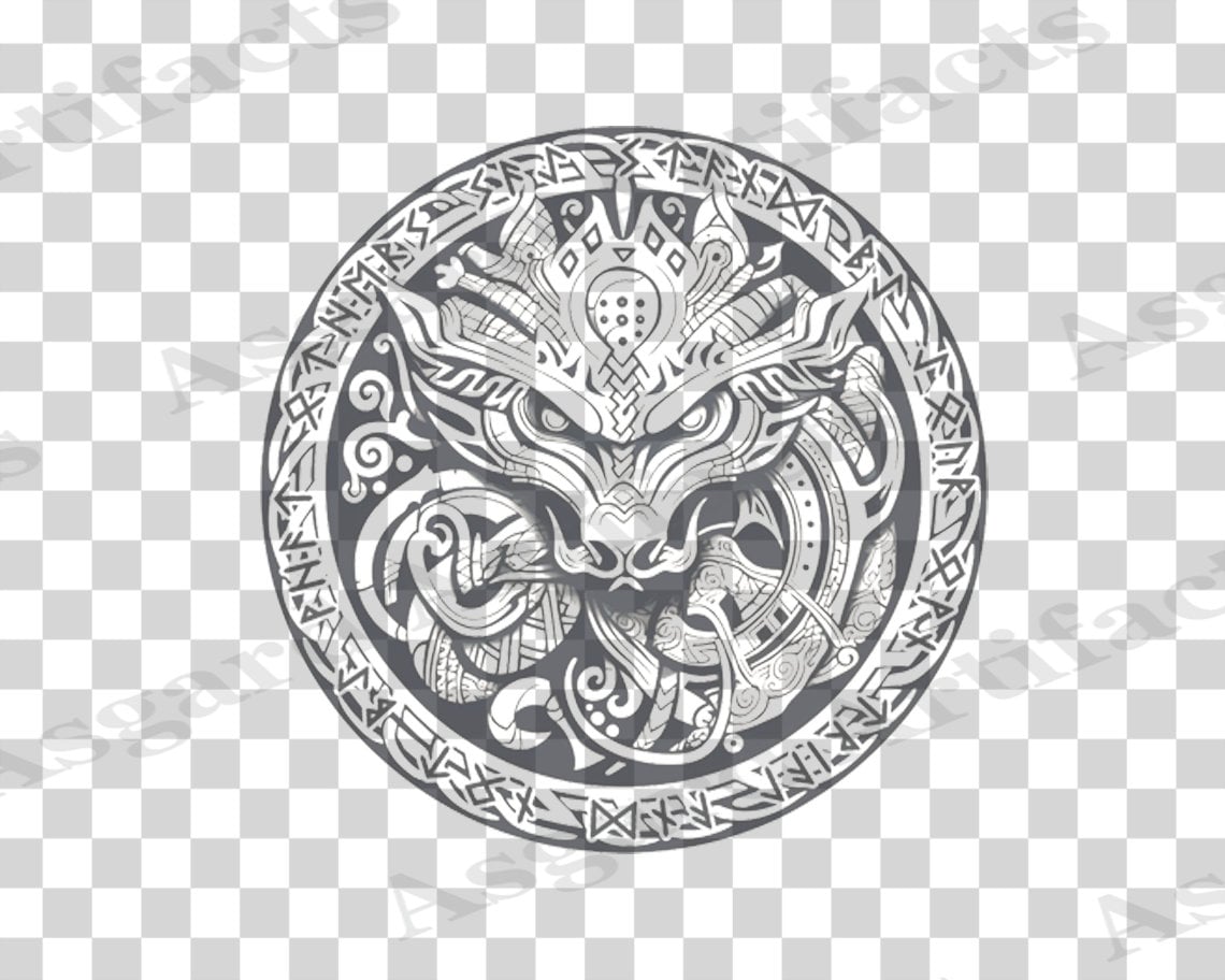 Jormungandr With Runes Tattoo Design Instant Digital Download ...