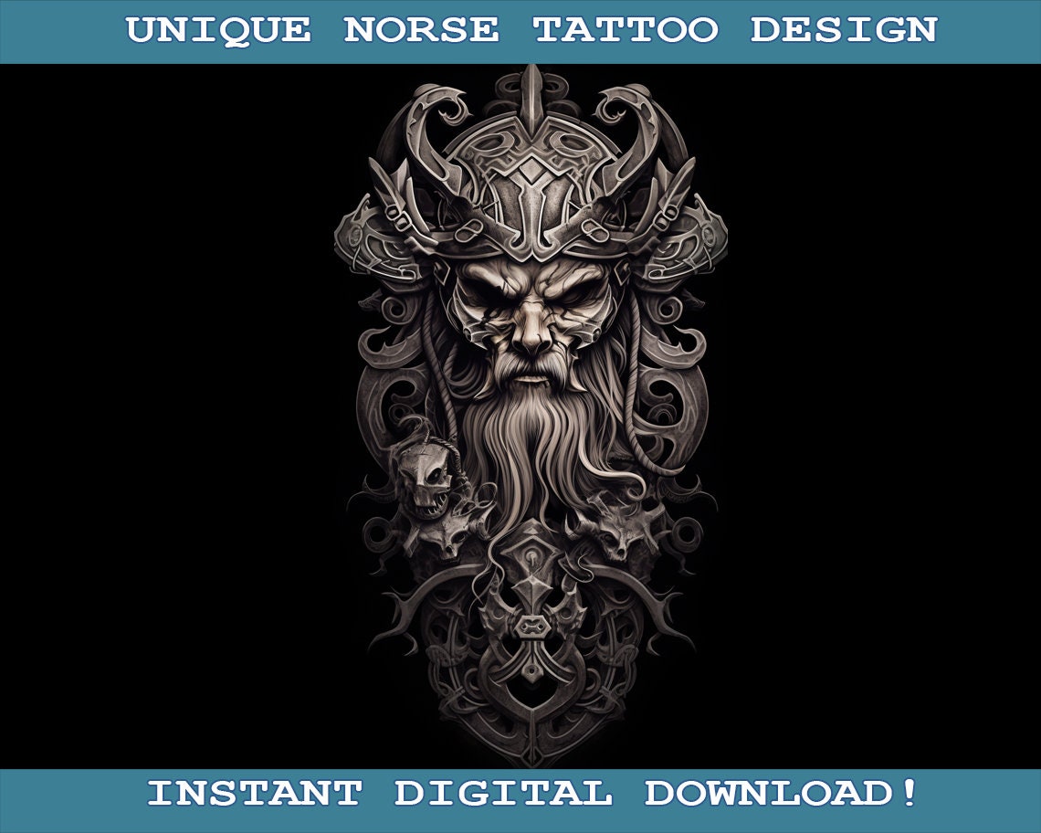 Berserker Warrior Unique Tattoo Design Instant Digital Download | Norse ...