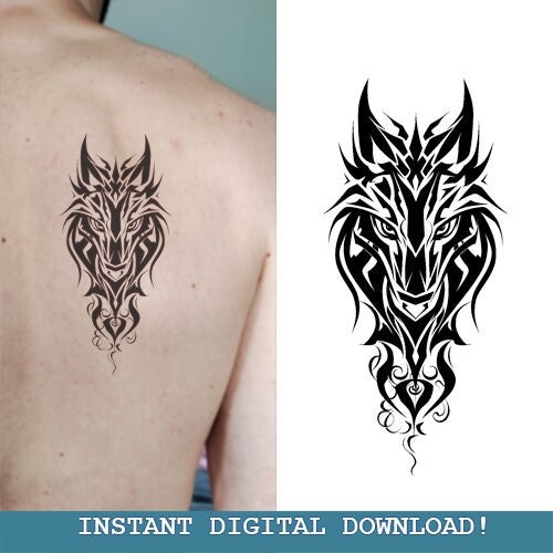 Fenrir Odin's Wolf Tattoo Design Instant Digital L Download | Norse ...