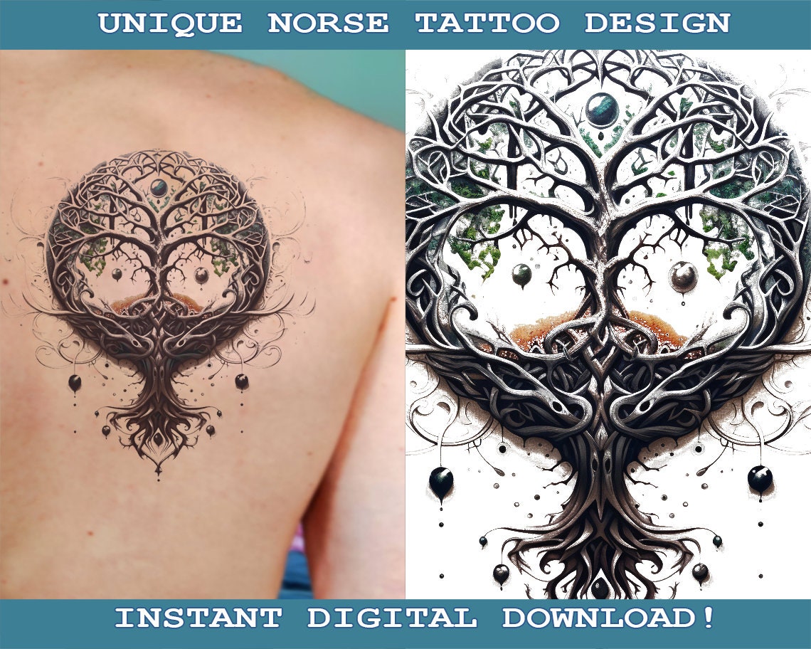 Yggdrasil Tattoo Design Instant Digital Download Transparent - Etsy