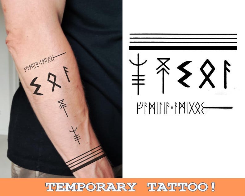 Viking's Futhark Runes Temporary Tattoo | Norse Mythology | Scandinavic ...