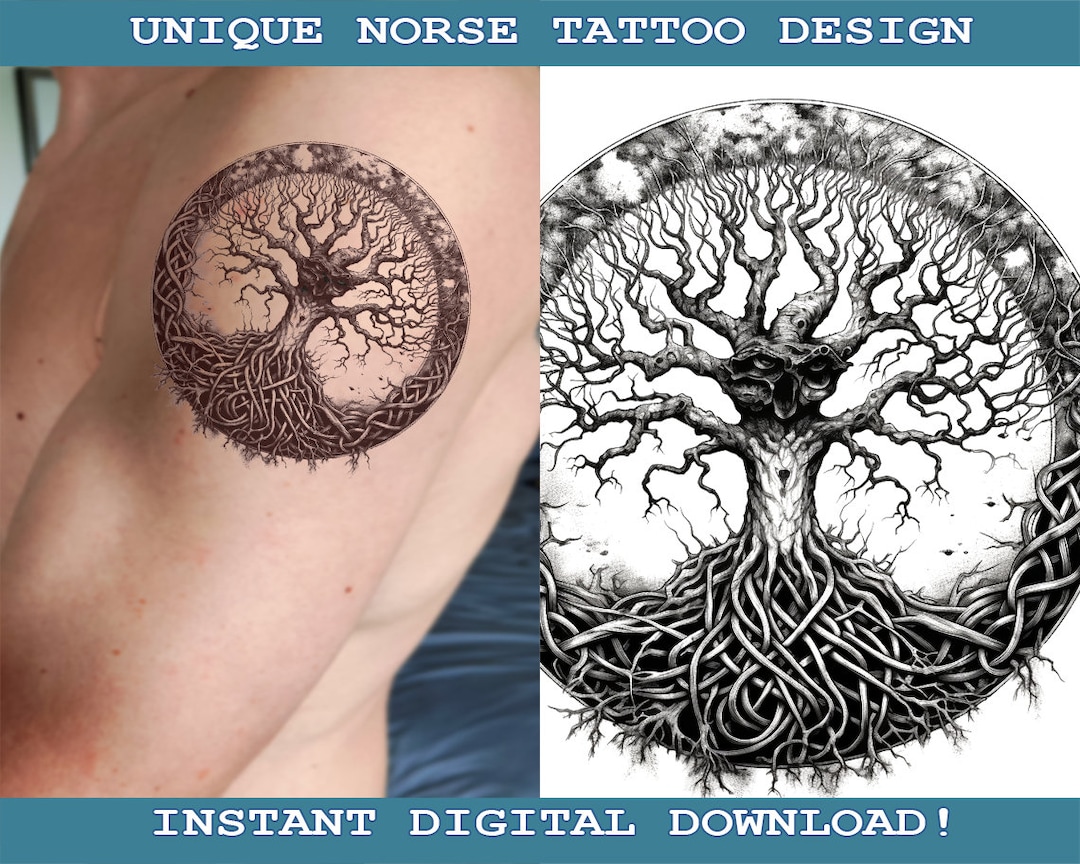 Yggdrasil Tattoo Design Instant Digital Download | Transparent ...