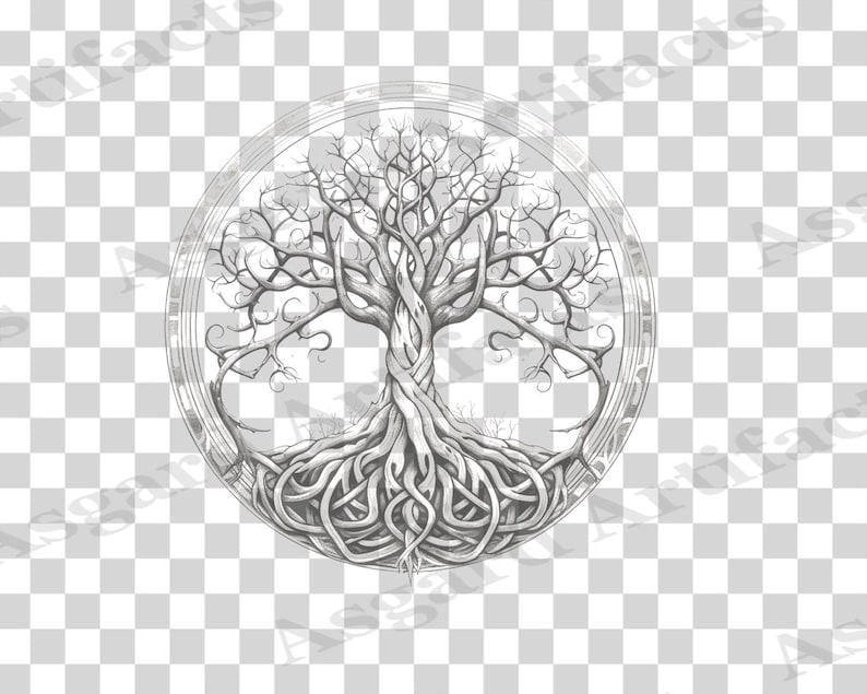 Yggdrasil Tattoo Design Instant Digital Download | Transparent ...