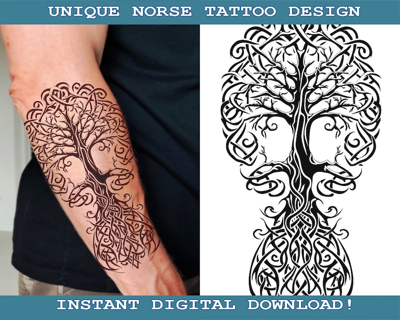 Yggdrasil Tattoo Design Instant Digital Download | Transparent ...