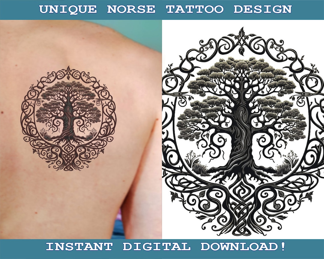 Yggdrasil Tattoo Design Instant Digital Download | Transparent ...