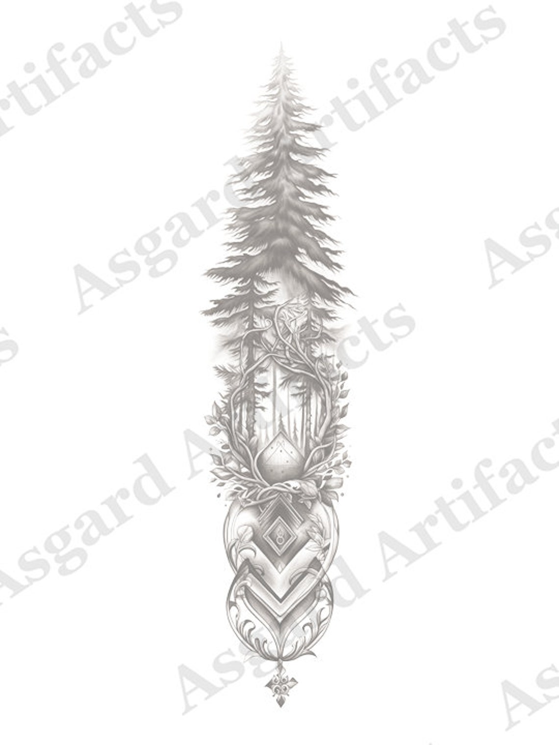 Norse Forest Tattoo Design Instant Digital L Download | Norse Mythology ...