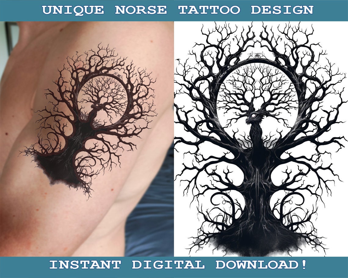 Yggdrasil Tattoo Design Instant Digital Download | Transparent ...