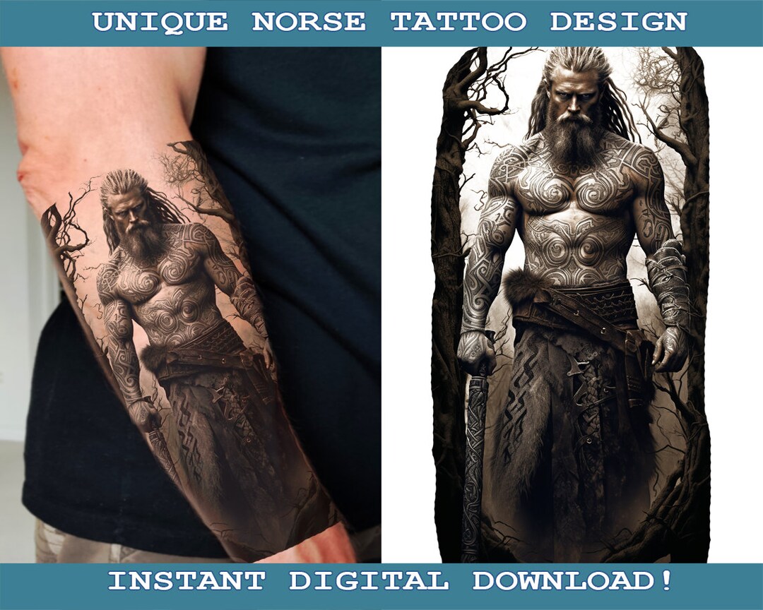 Viking Tattoo Design Instant Digital Download | Transparent Background ...