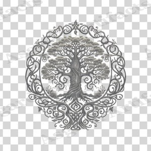 Yggdrasil Tattoo Design Instant Digital Download | Transparent ...