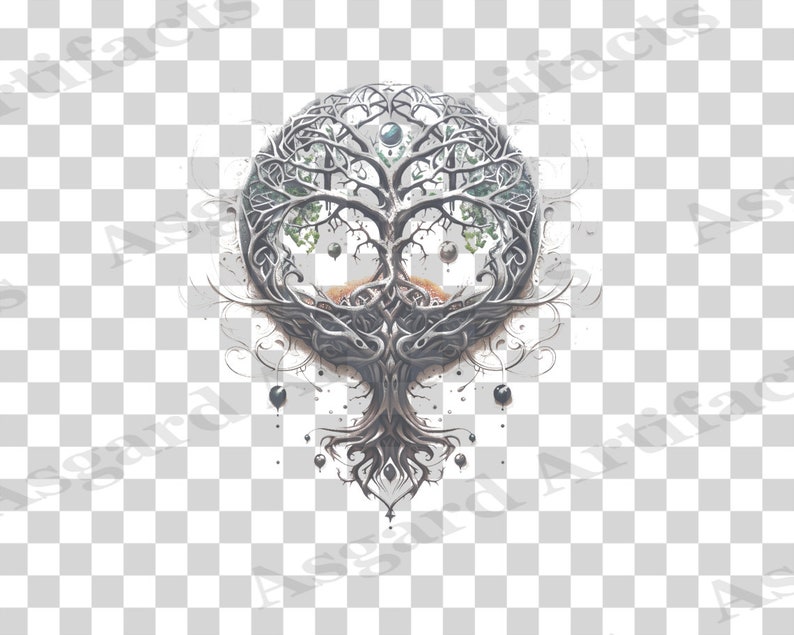 Yggdrasil Tattoo Design Instant Digital Download Transparent - Etsy