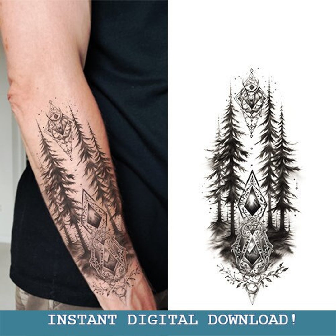Norse Forest Tattoo Design Instant Digital L Download | Norse Mythology ...