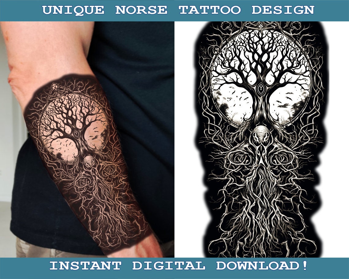 Yggdrasil Tattoo Design Instant Digital Download Transparent - Etsy