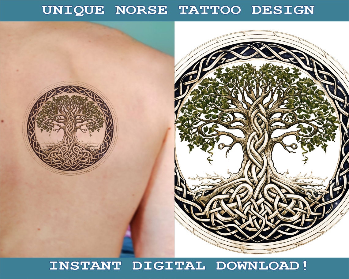Yggdrasil Tattoo Design Instant Digital Download | Transparent ...