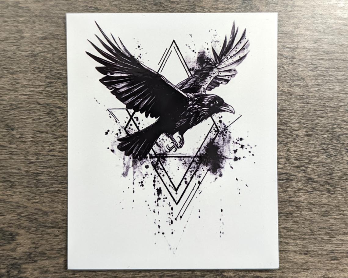 Raven Norse Wisdom Bird Temporary Tattoo | Norse Mythology ...