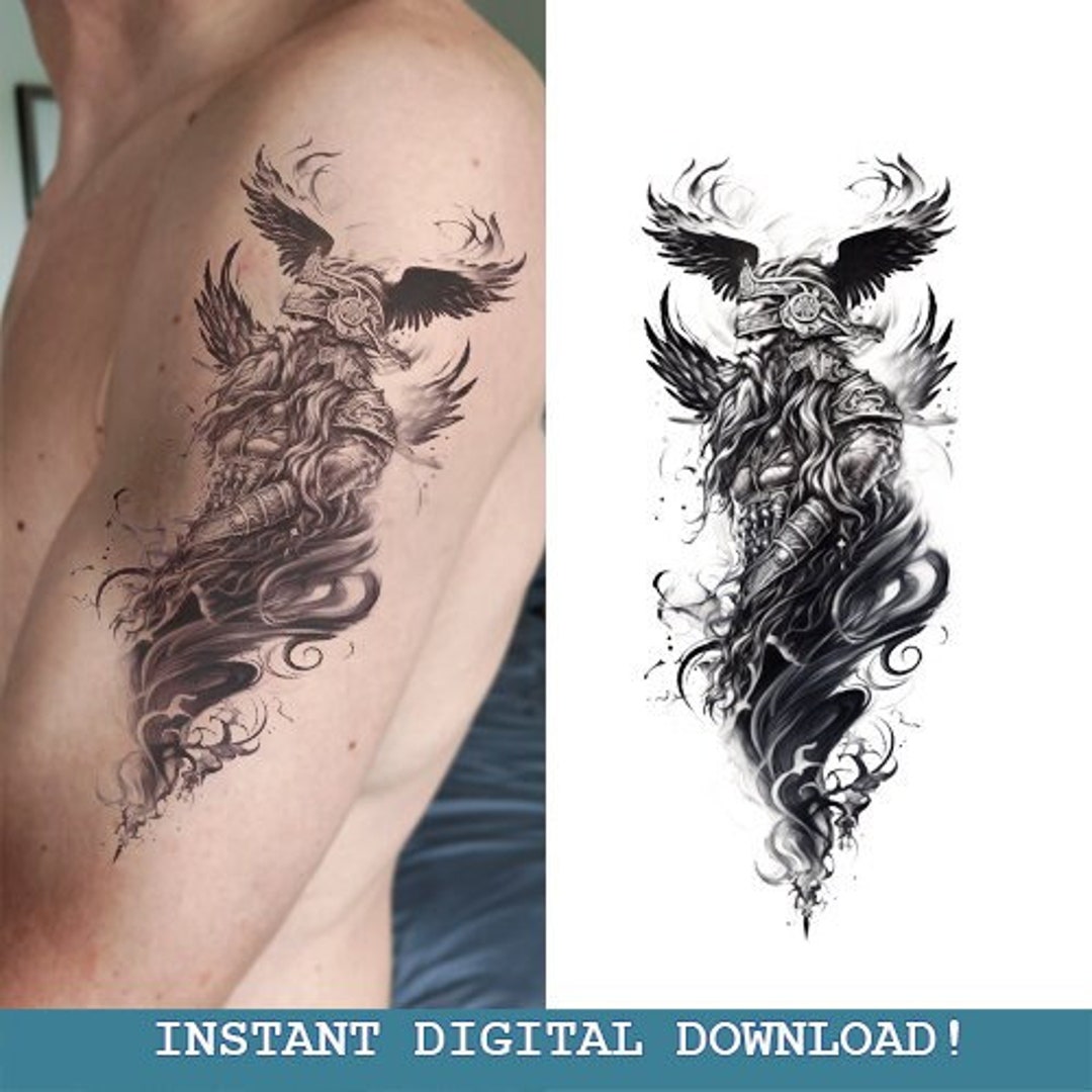 Odin Tattoo Design Instant Digital L Download | Norse Mythology ...