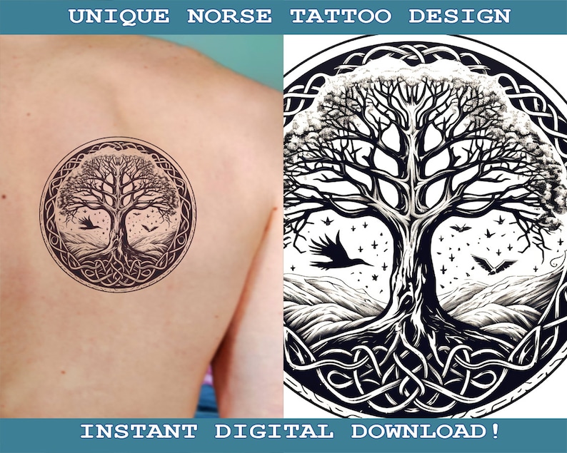 Yggdrasil Tattoo Design Instant Digital Download | Transparent ...