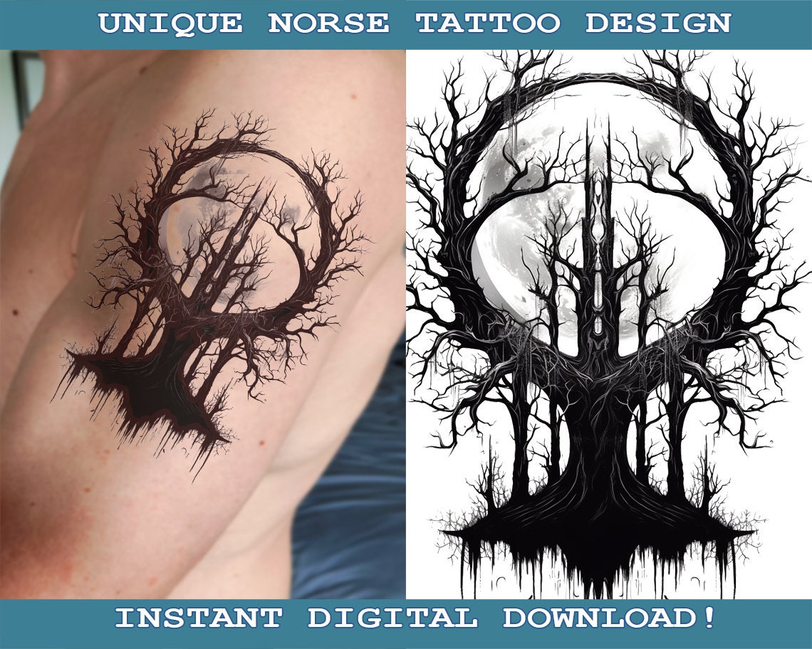 Yggdrasil Tattoo Design Instant Digital Download | Transparent ...