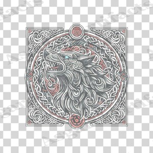 Fenrir Tattoo Design Instant Digital Download | Transparent Background ...