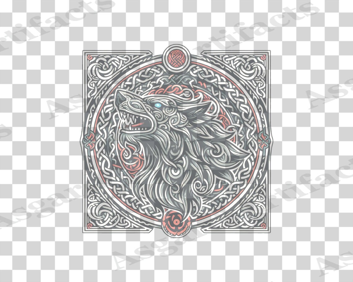 Fenrir Tattoo Design Instant Digital Download | Transparent Background ...