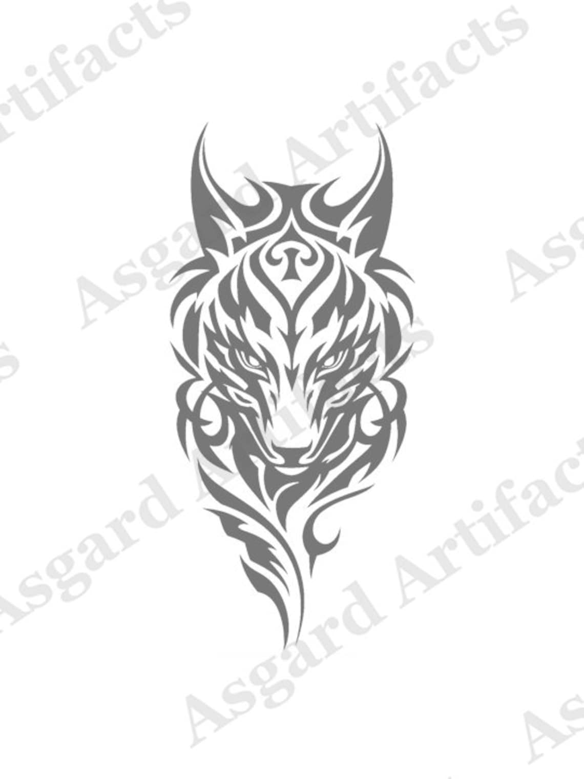 Fenrir Odin's Wolf Tattoo Design Instant Digital L Download | Norse ...