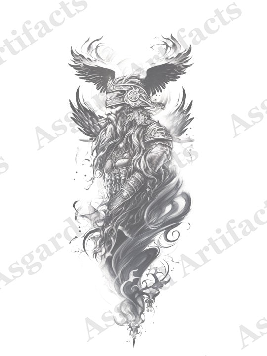 Odin Tattoo Design Instant Digital L Download | Norse Mythology ...