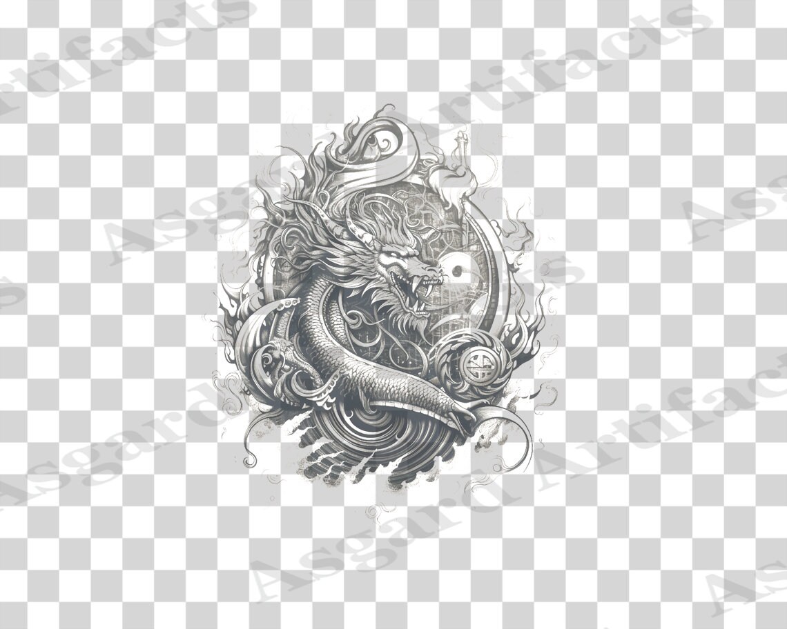 Jormungandr Tattoo Design Instant Digital Download | Transparent ...