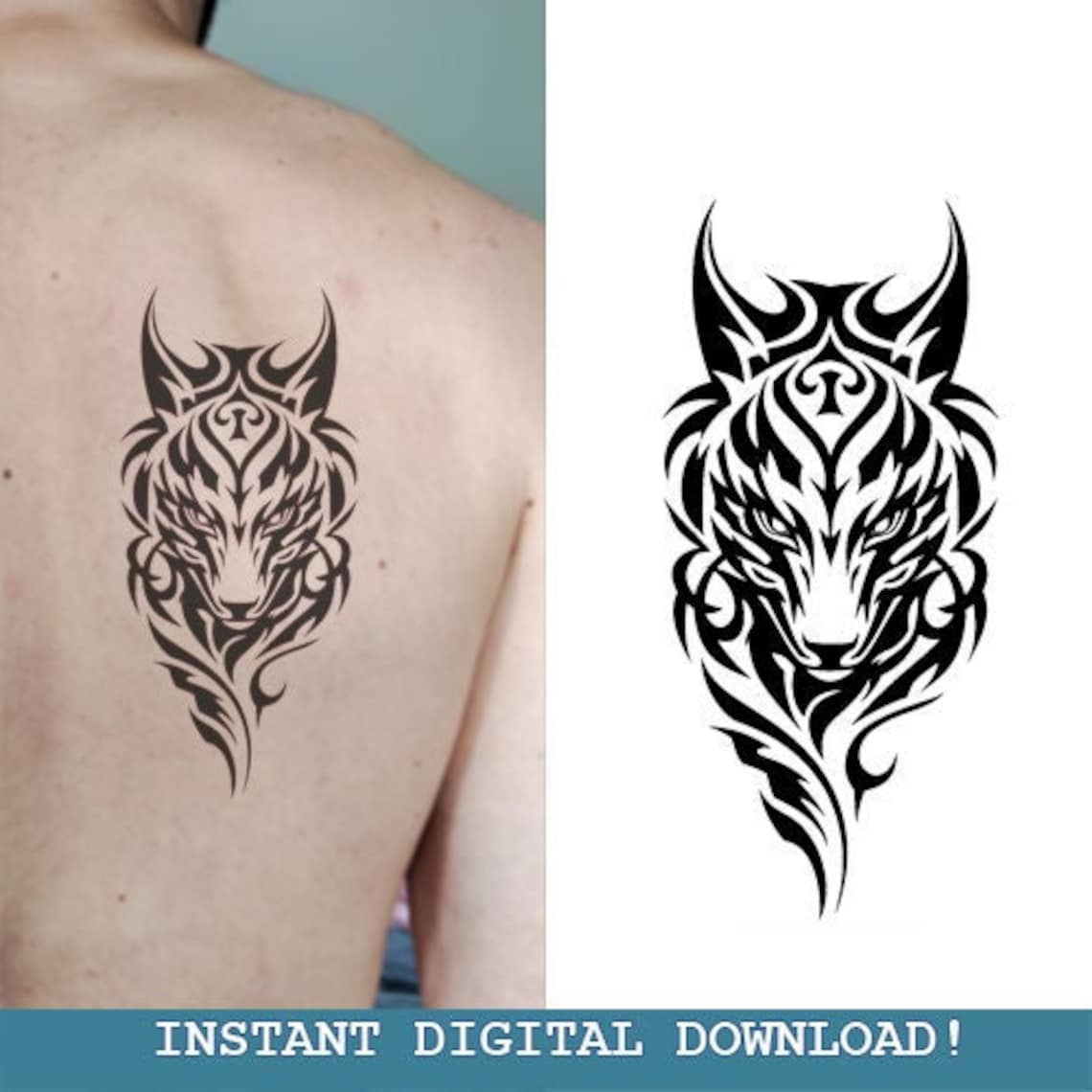 Fenrir Odin's Wolf Tattoo Design Instant Digital L Download | Norse ...