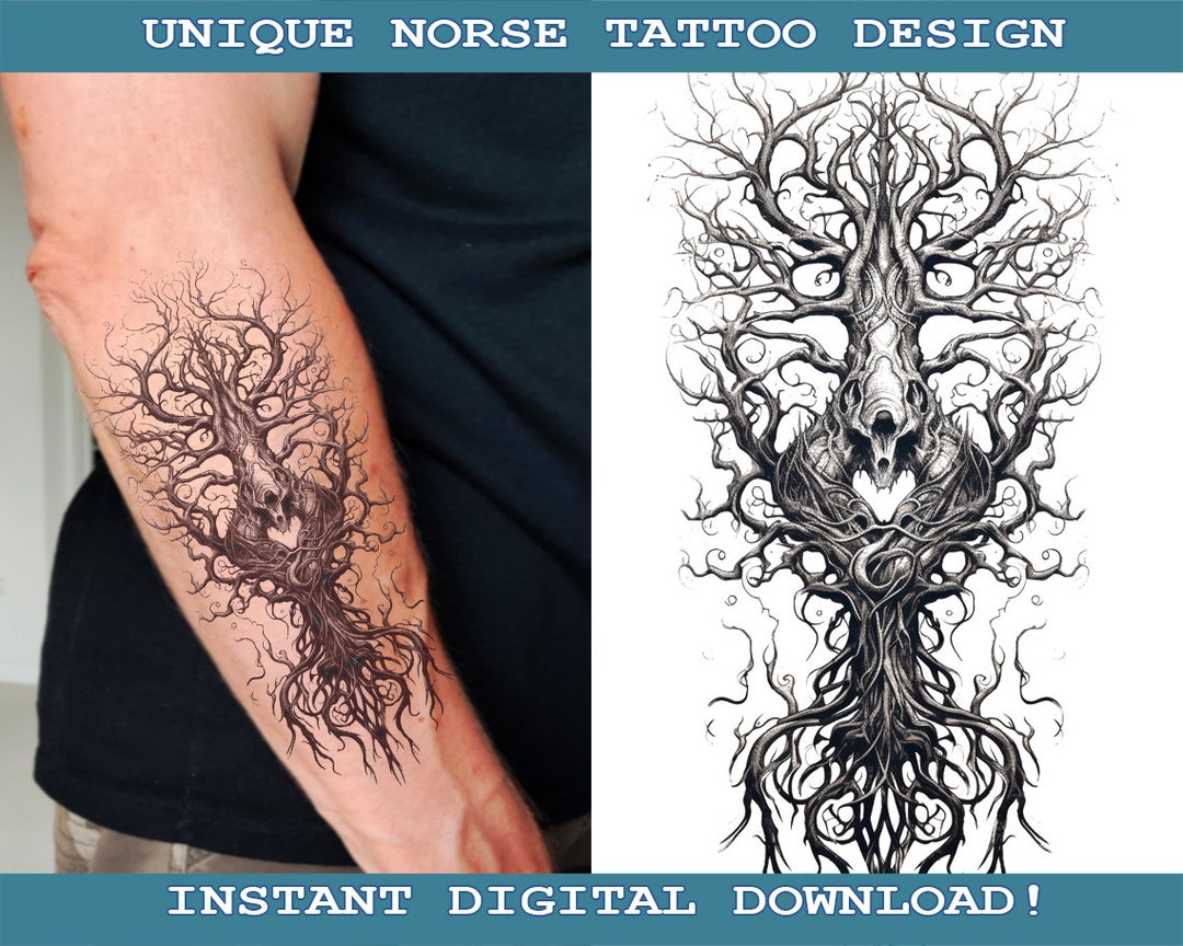 Yggdrasil Tattoo Design Instant Digital Download Transparent Background ...