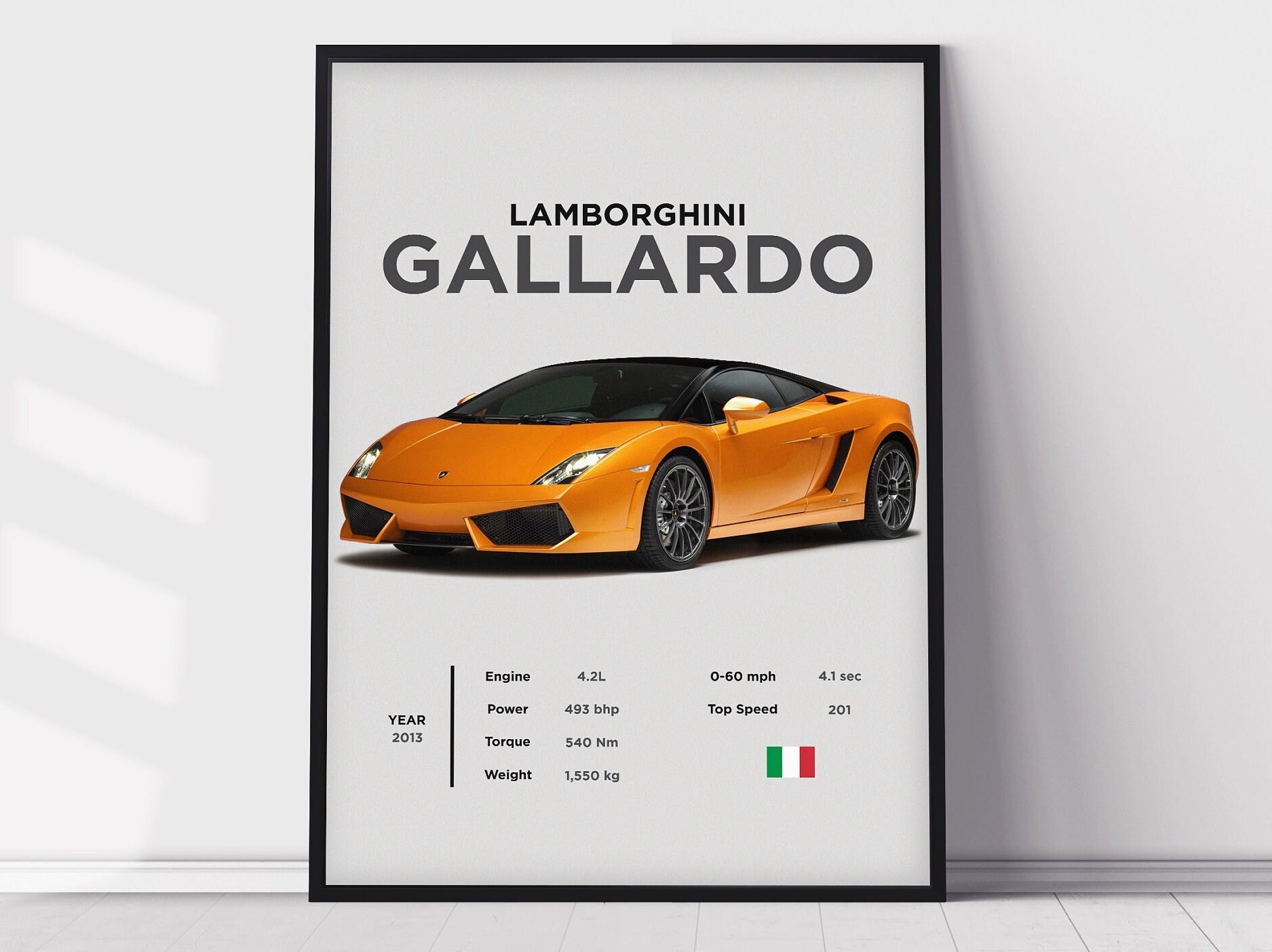 Lamborghini Gallardo Poster Print, Boys Room Decor, Home Office Art ...