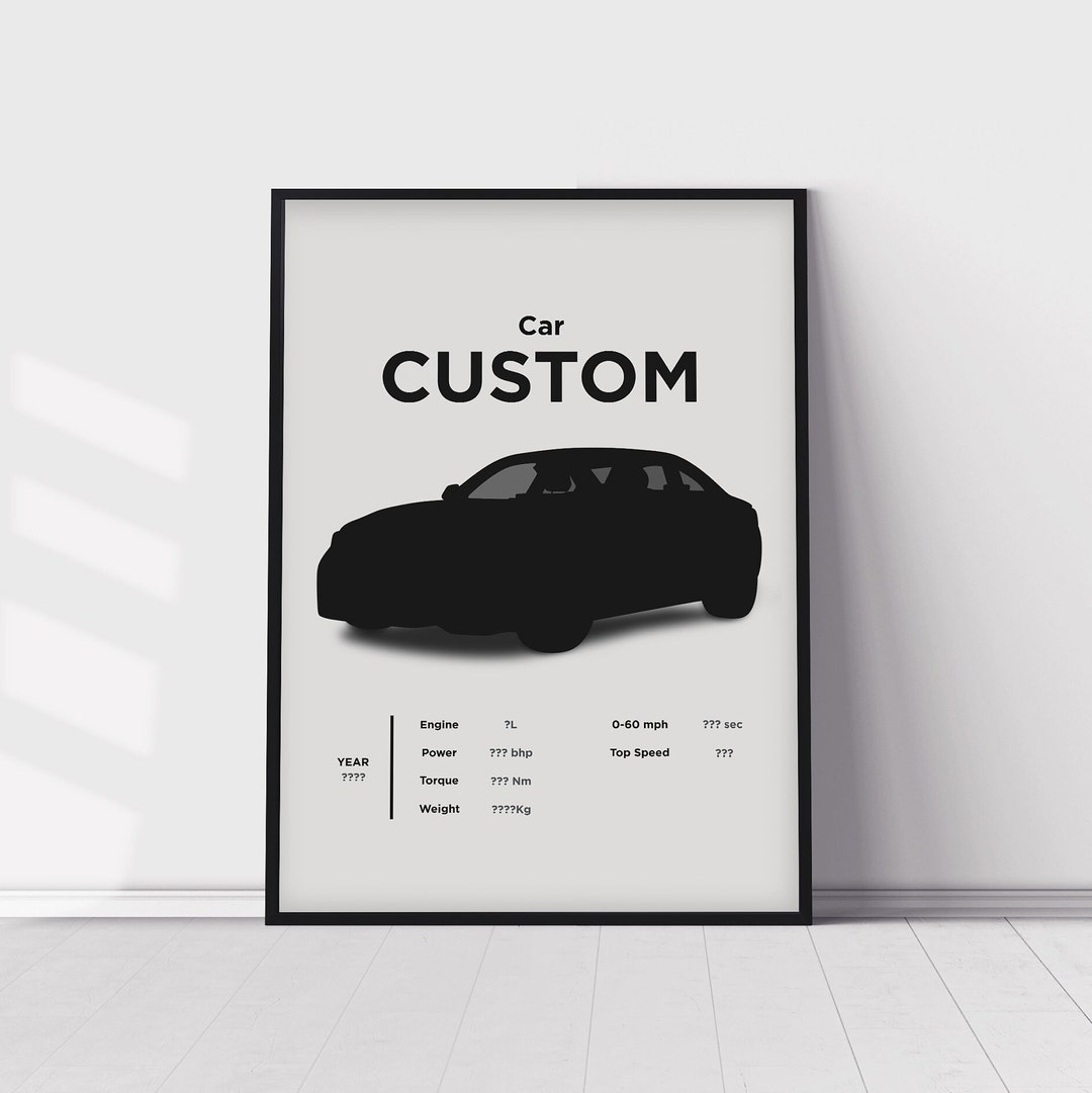 Printable Custom Car Poster Boys Room Decor Home Office Art - Etsy