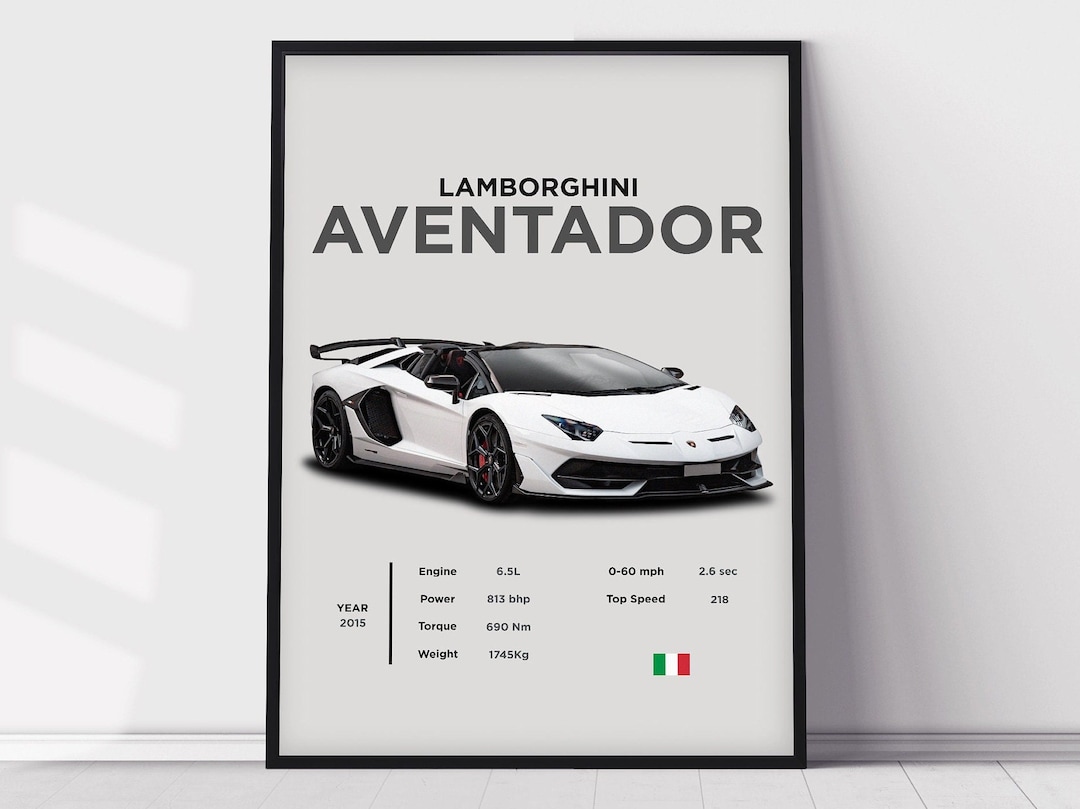 Lamborghini Aventador Poster Print, Boys Room Decor, Home Office Art ...